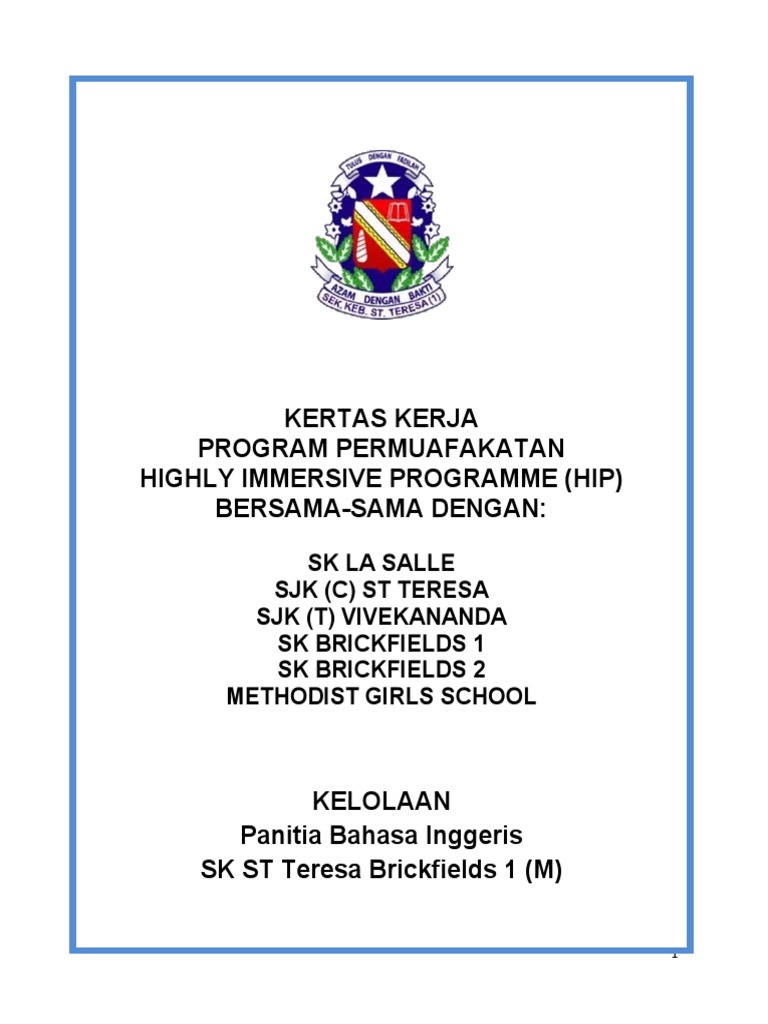 Kertas Kerja Program Permuafakatan Hip 2019 | PDF