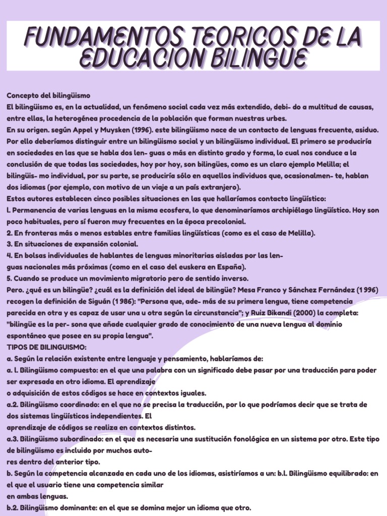 FUNDAMENTOS TEORICOS DE LA EDUCACION BILINGUE_A | PDF | Platón | Segundo lenguaje