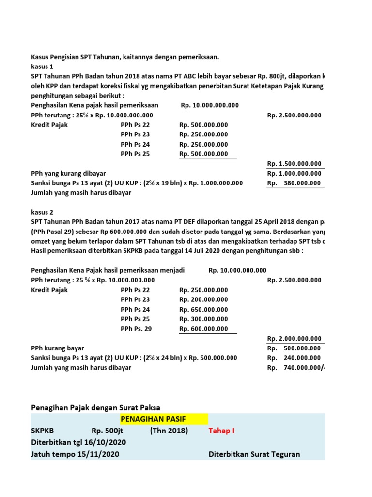 Kasus Penerbitan SKPKB | PDF