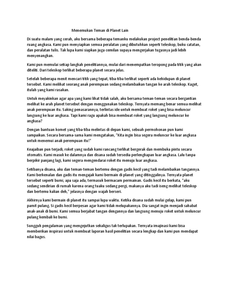 Menemukan Teman Di Planet Lain | PDF