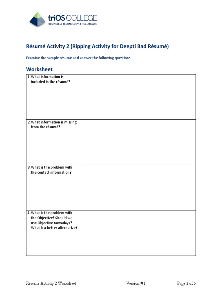 Resume Activity2 Ripping Activity - BB | PDF