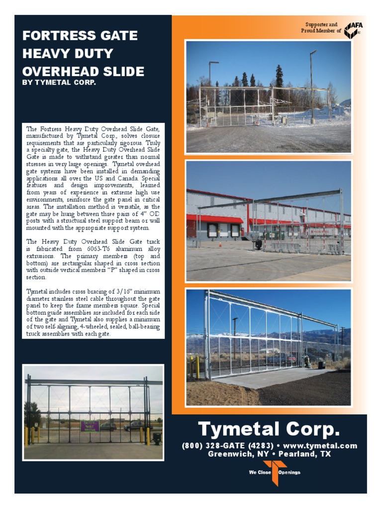 Tymetal Heavy Duty Overhead Slide | PDF