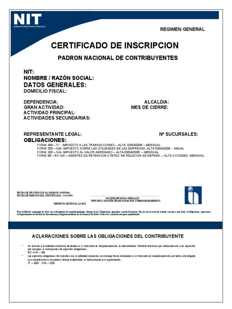 231273136-Nit.doc | PDF | Impuestos | Economias