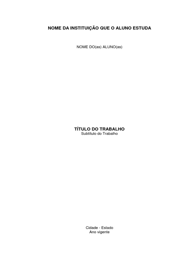 Modelo Capa Abnt PDF | PDF