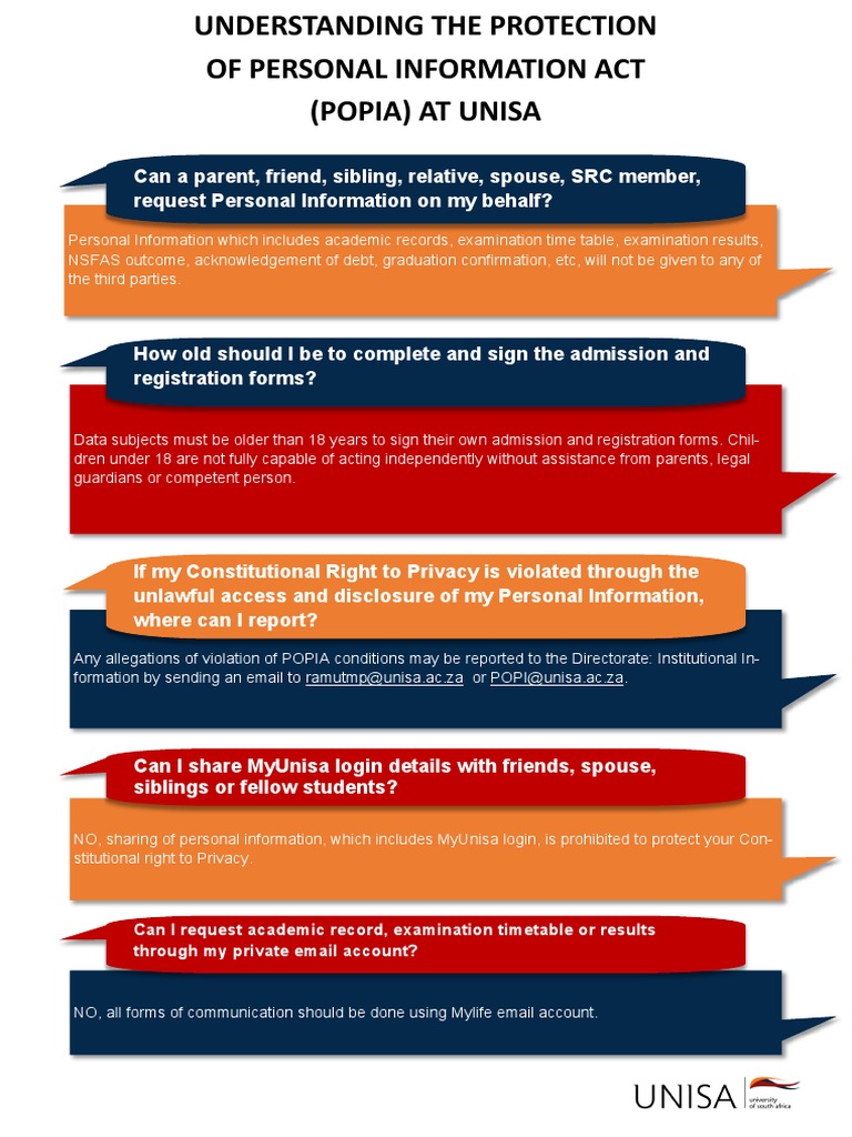 Understanding POPIA at UNISA PDF | PDF