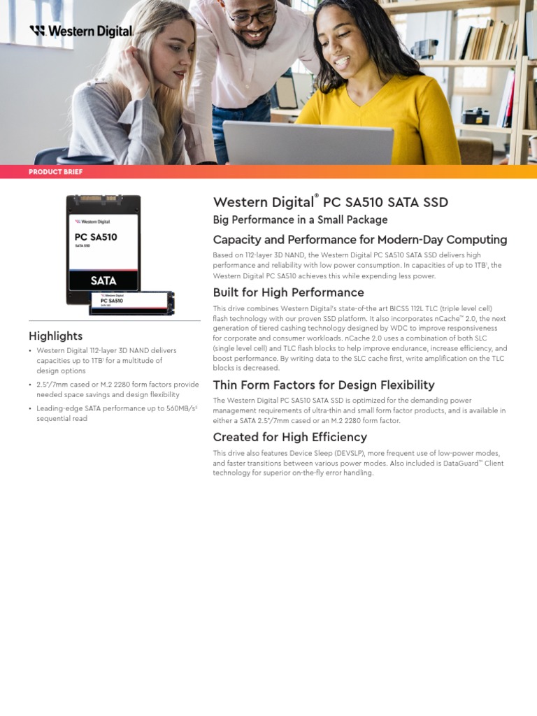 Product Brief PC Sa510 Sata SSD PDF | Download Free PDF | Solid State Drive | Flash Memory