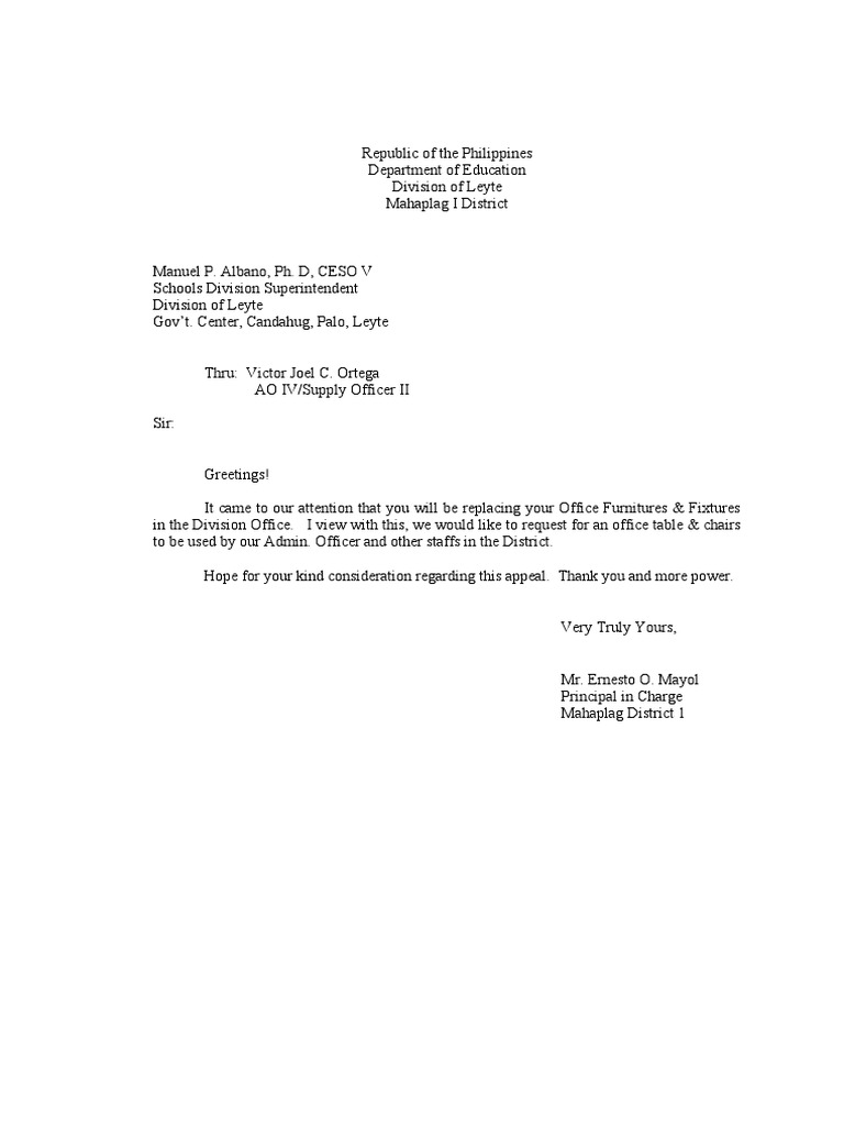 Request Tables Chairs | PDF