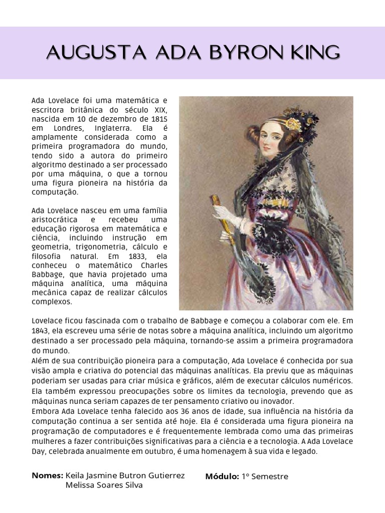 Augusta Ada Byron King | PDF