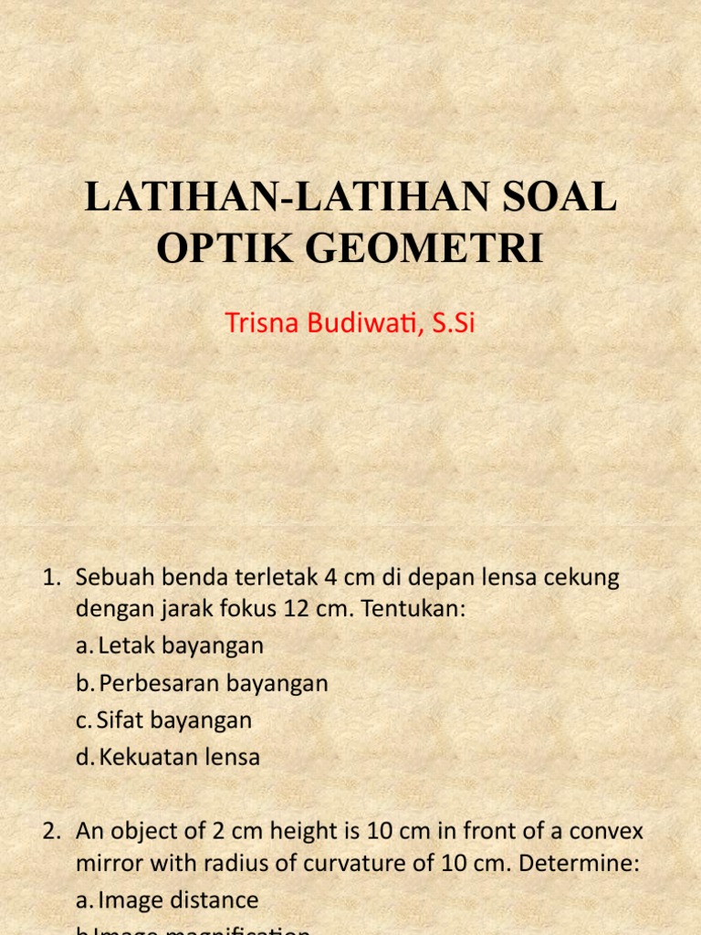 OPTIK GEOMETRI SOAL LATIHAN | PDF