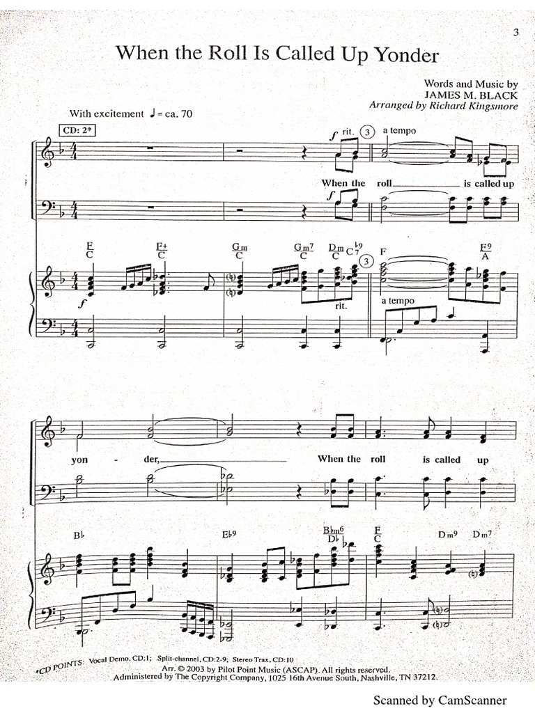 When The Roll Is Called Up Yonder PDF | PDF