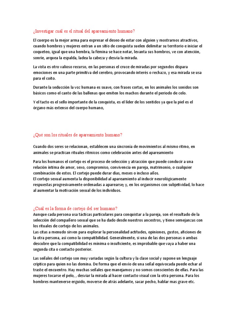 Act04 - Ritual de Apareamiento Humano | PDF | Relaciones sexuales ...