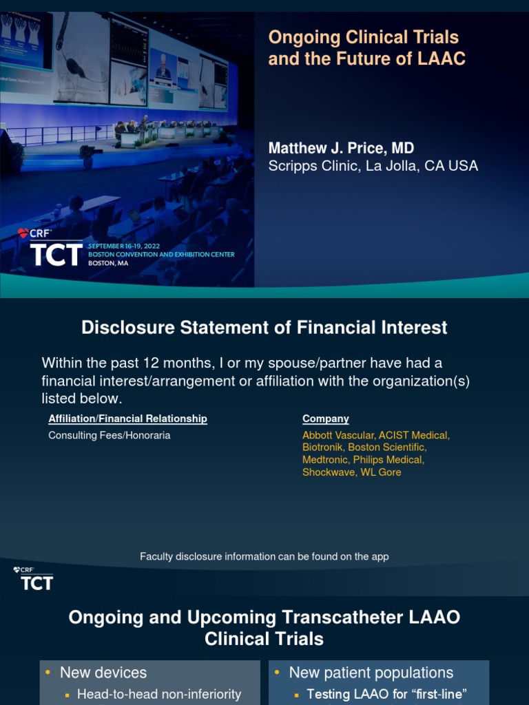 TCT Template Title 30 PT Bold Arial: Ongoing Clinical Trials and The ...