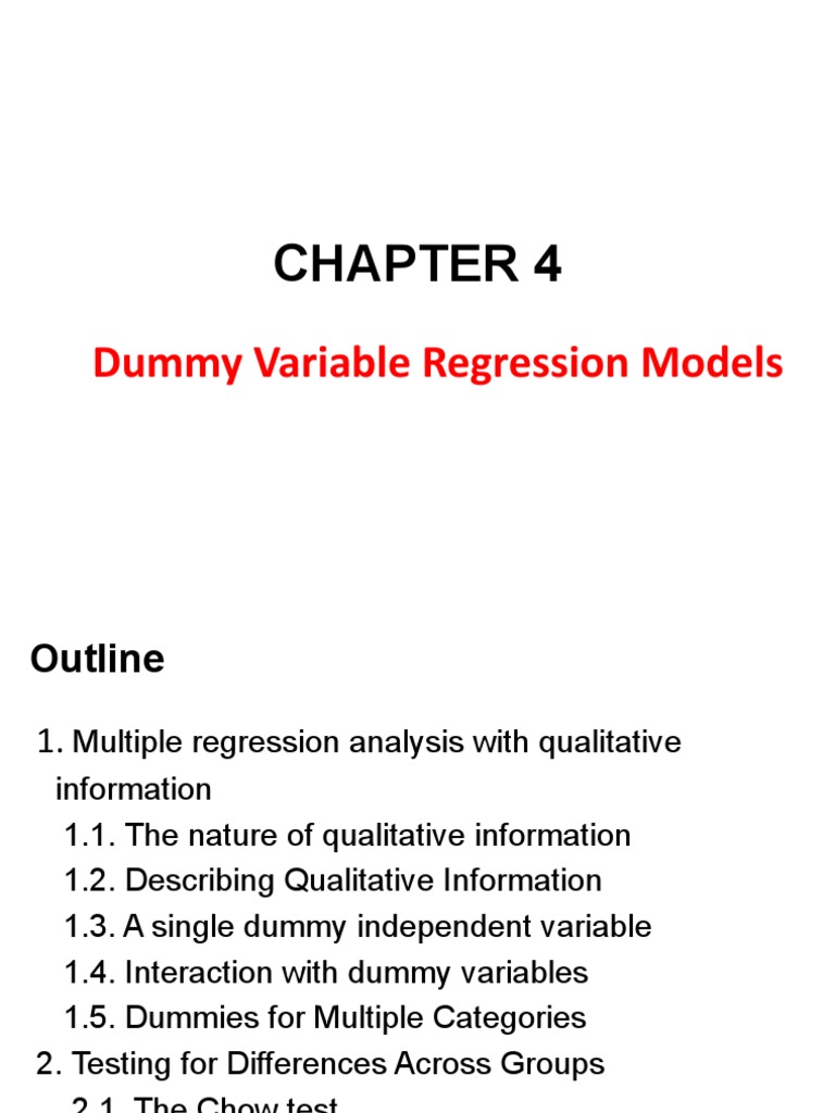ch4 Dummy | Download Free PDF | Regression Analysis | Coefficient Of Determination