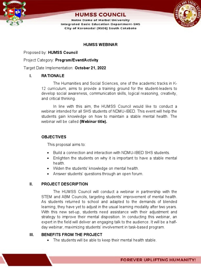 Edited Webinar Proposal 5 Download Free Pdf Critical Thinking