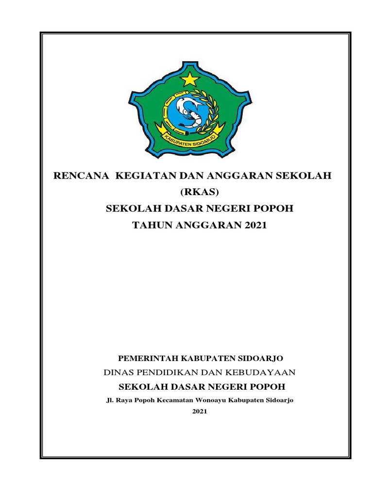 RKAS SD Negeri Popoh 2021 | PDF