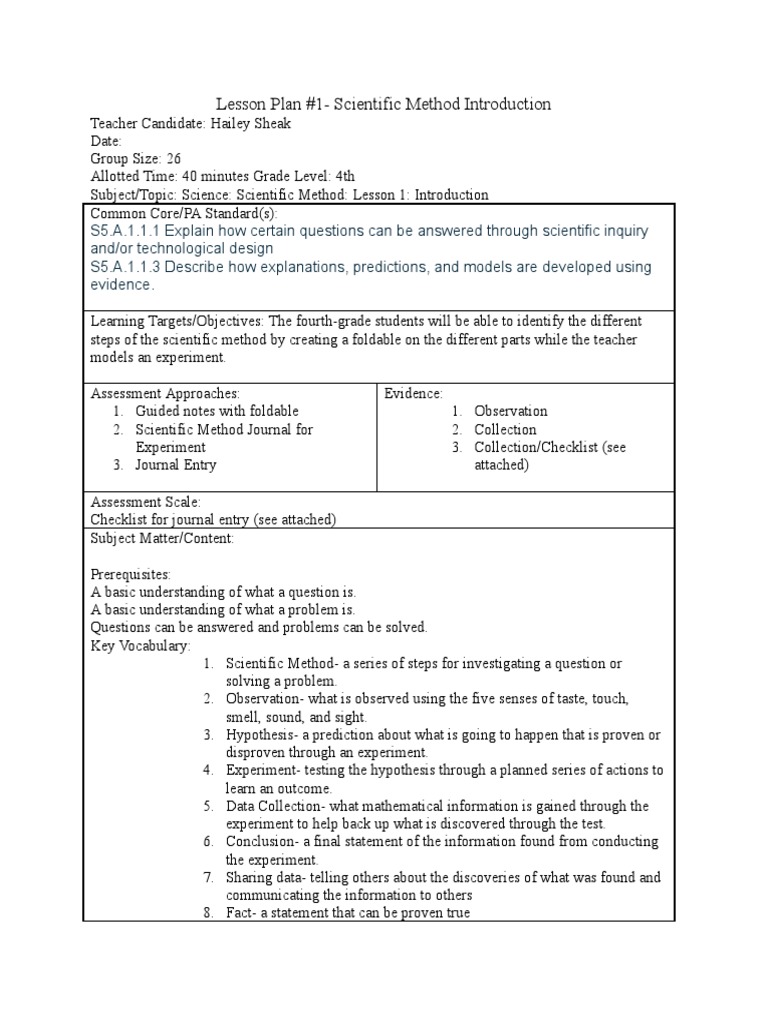 4th Grade Scientific Method Intro | PDF | Scientific Method | Experiment