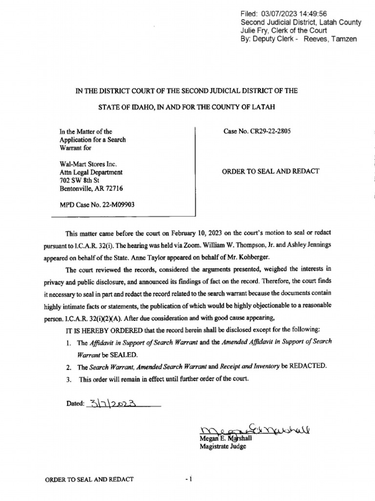Legal Order: Sealing Documents | PDF | Cheque | Credit Card