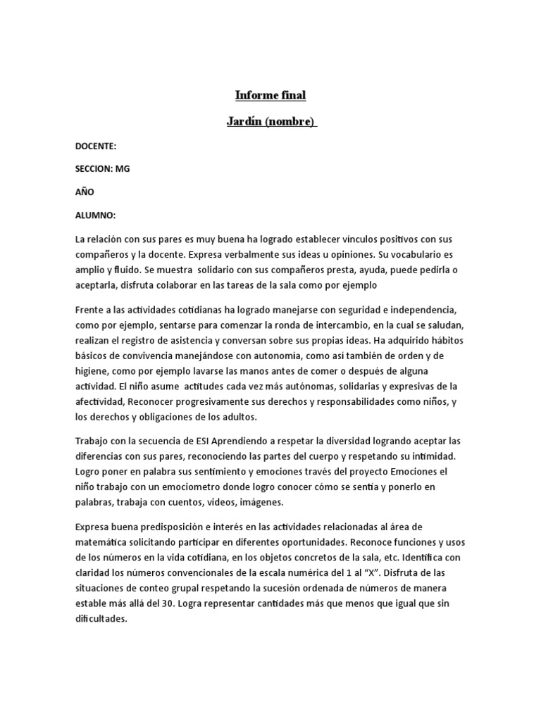 Modelo Informe Final 3 | PDF
