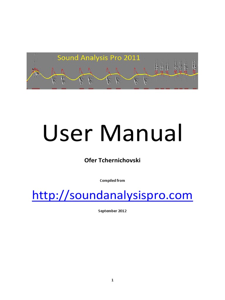 Sound Analysis Pro User Manual | PDF | Computers