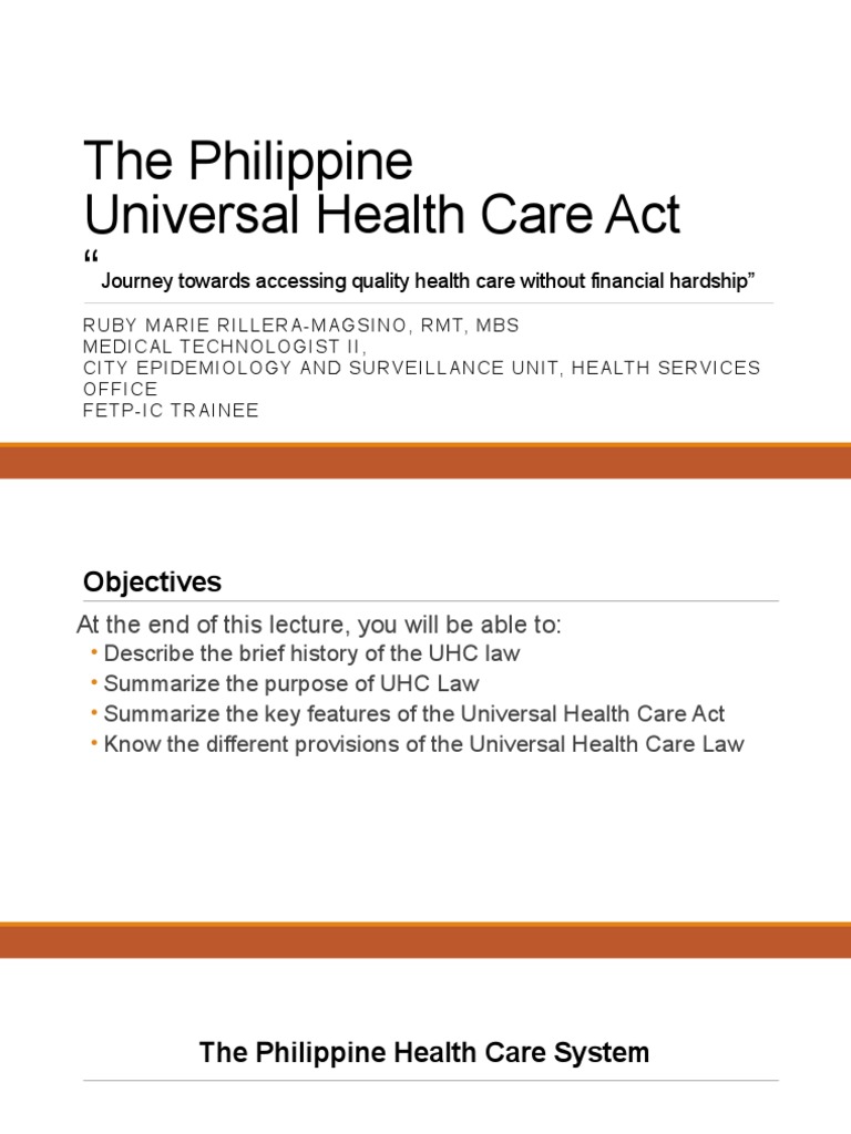 UHC Law Presentation | PDF | Universal Health Care | Governance