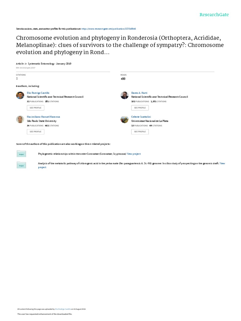 Cromosomas de Saltamonte | PDF | Molecular Phylogenetics | Polymerase Chain Reaction