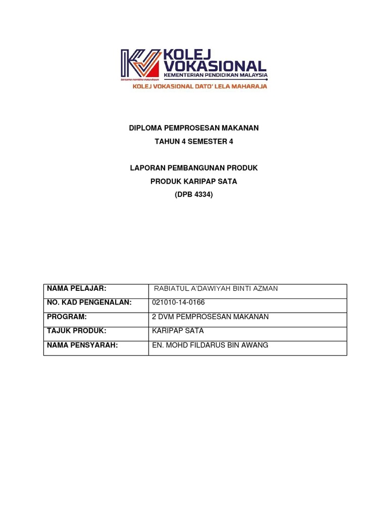 Pembangunan Produk Karipap Sata | PDF