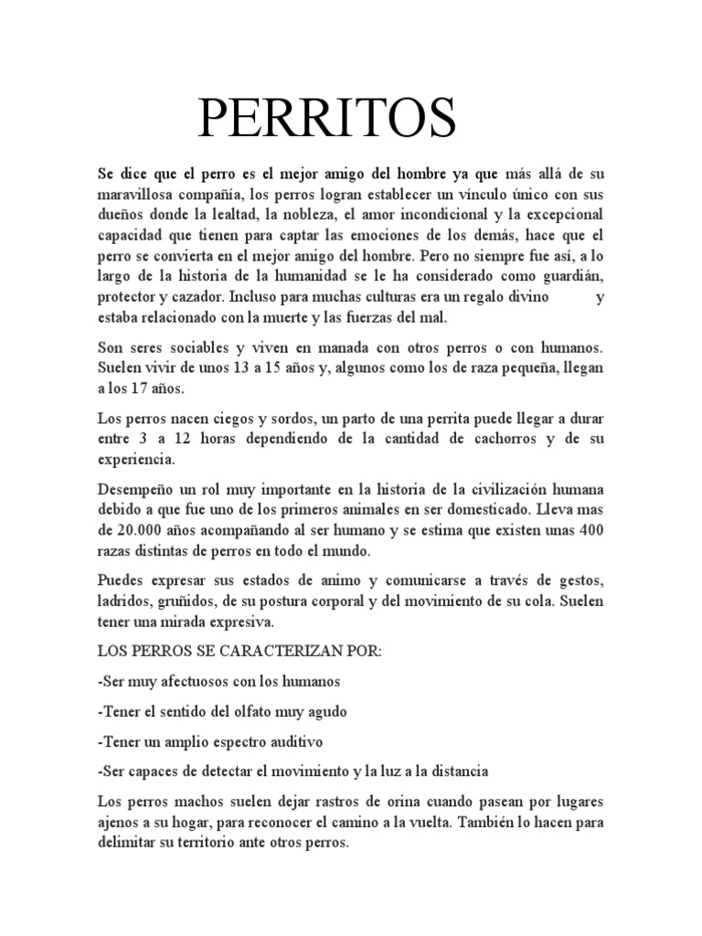 Perritos Habla de 3 Minutos | PDF | Alimentos