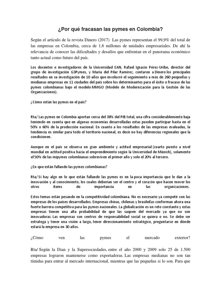 ACTIVIDAD No 1-Por Que Fracasan Las Pymes | PDF | Conocimiento administrativo | Conocimiento