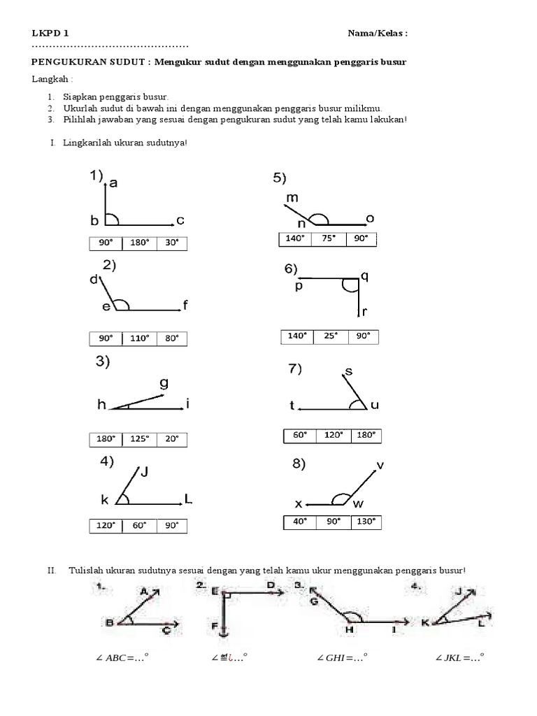 LKPD 1 Sudut | PDF
