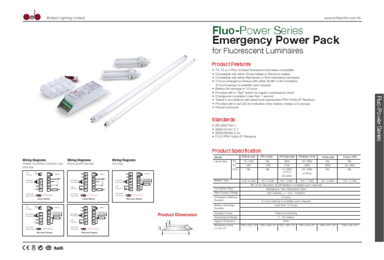 Emergency Power Pack for Fluorescent Lights | PDF | Lighting | Electric ...