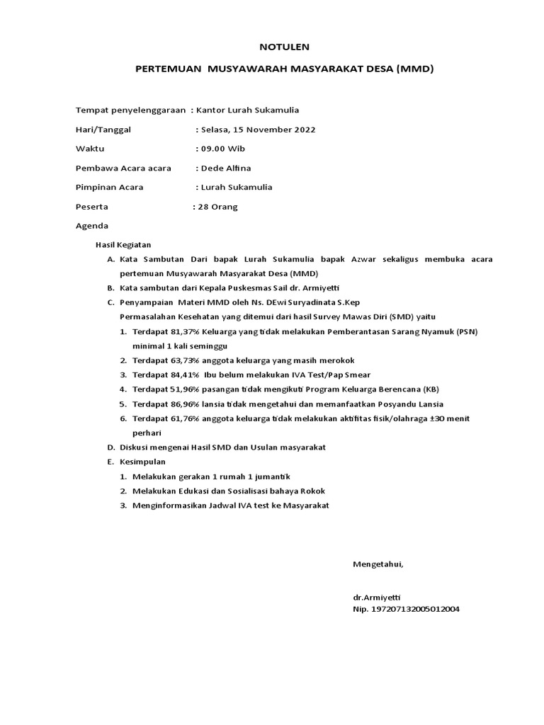 Notulen MMD 2023 | PDF