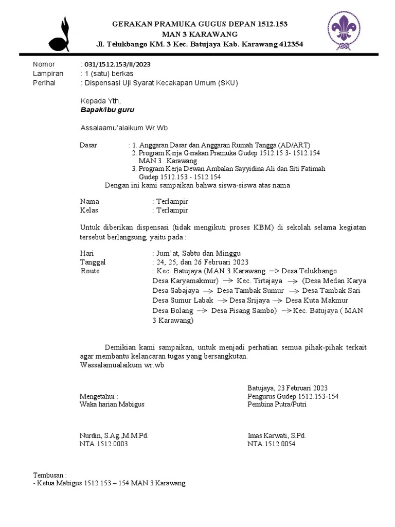 Surat Dispen | PDF