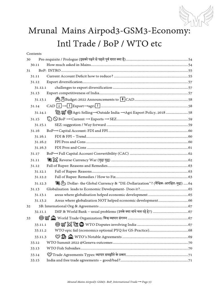Mrunal Mains Eco Airpods Pill3 BoP Intl Trade WTO | PDF | Overfishing ...