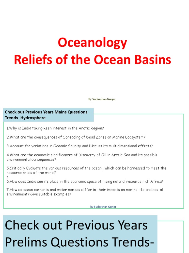 Oceanology Reliefs of The Ocean Basins: by Sudarshangurjar | PDF ...