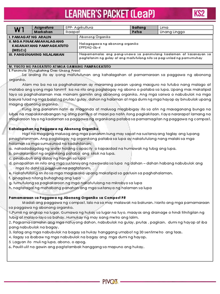 Q4 Elem AFA 5 Week1 | PDF