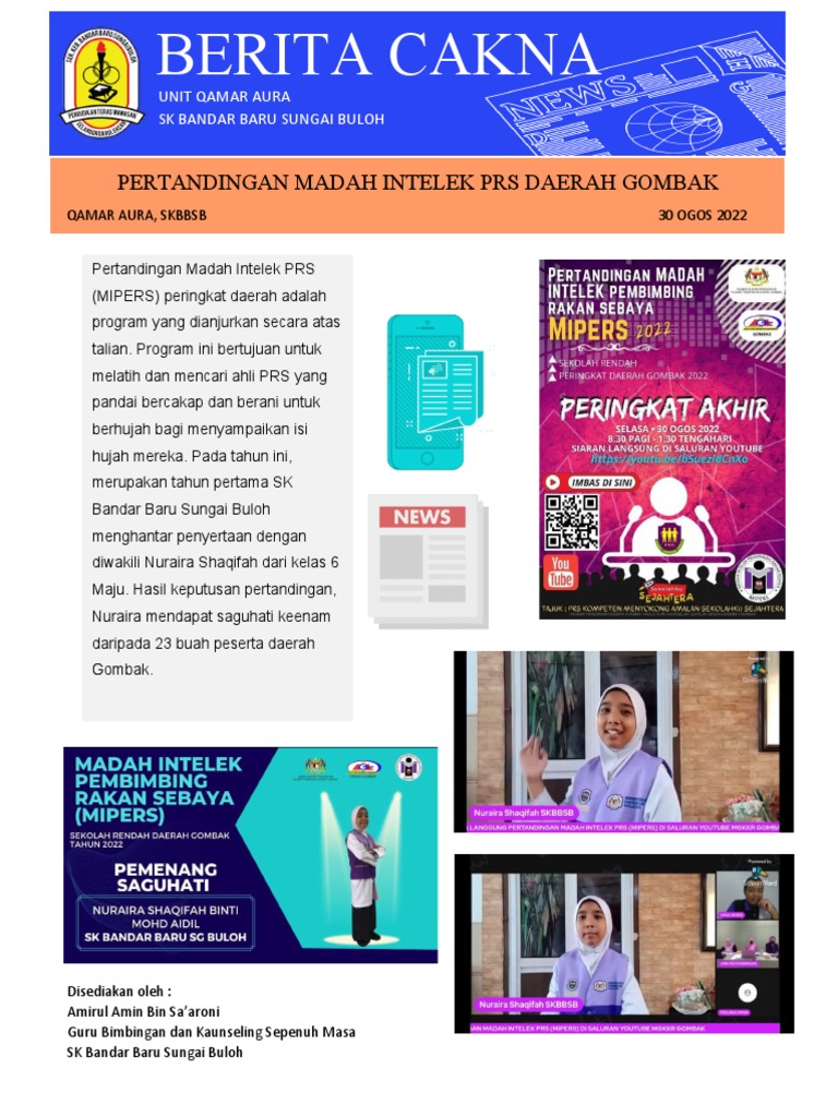 LAPORAN - Madah Intelek PRS Gombak | PDF