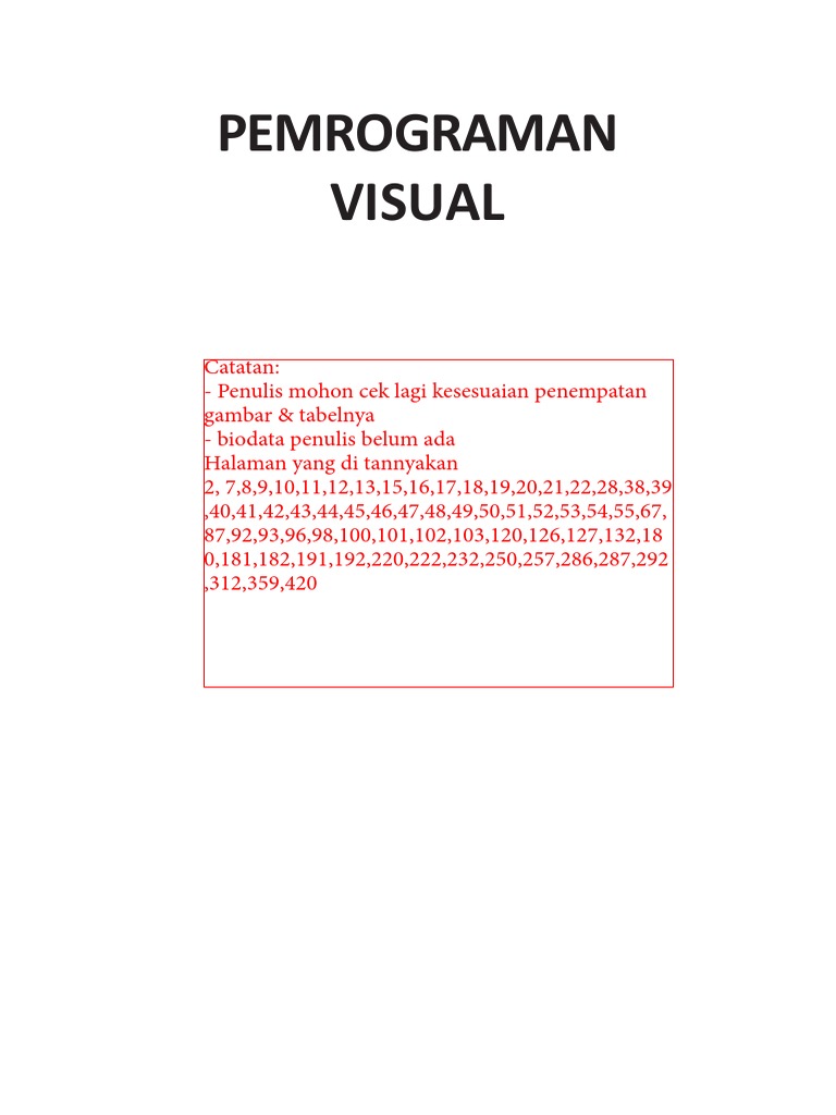 Pemrograman Visual - UDH EDIT - 25 NOVEMBER PDF | PDF