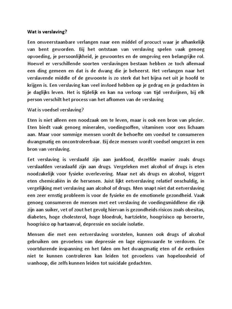 Wat Is Verslaving | PDF