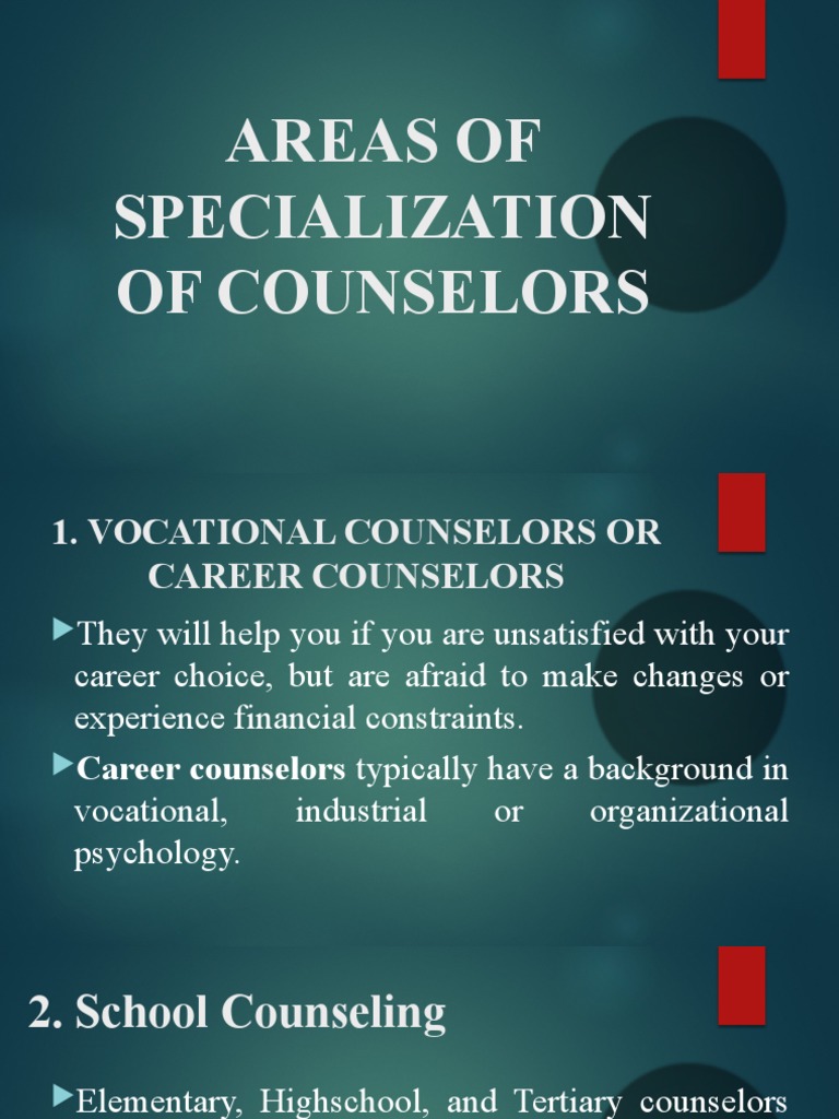 Types of Counseling Specializations | PDF