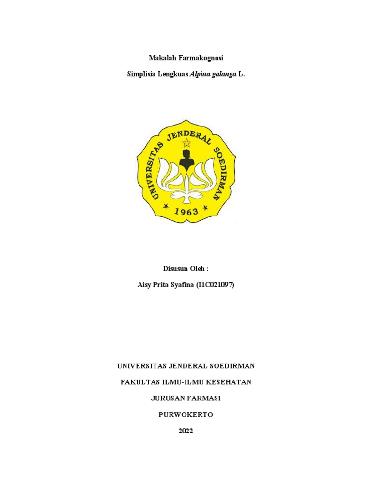 Pembuatan Simplisia Rimpang Lengkuas | PDF