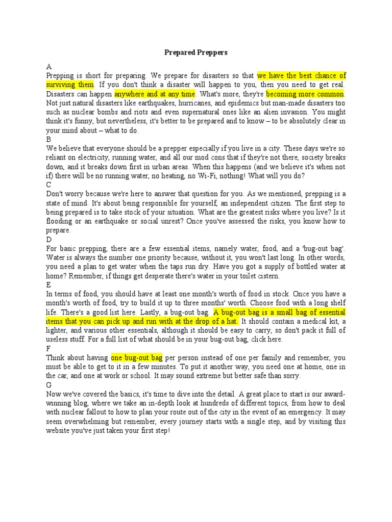 Extra Reading Practice 2 | PDF | Survivalism