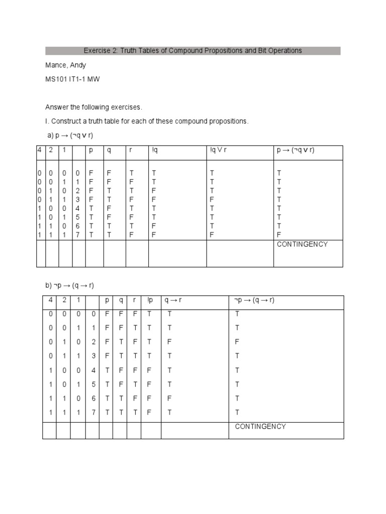Mance Andy Chapter 1 1 Exercise 2 Pdf Teaching Mathematics Boolean Algebra