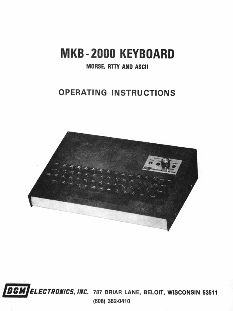 DGM MKB-2000 Manual | PDF
