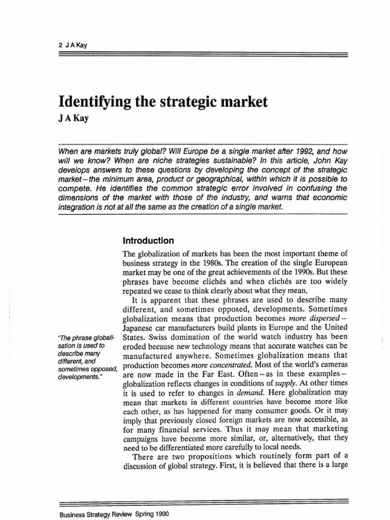 3 Identifying The Strategic Market | PDF