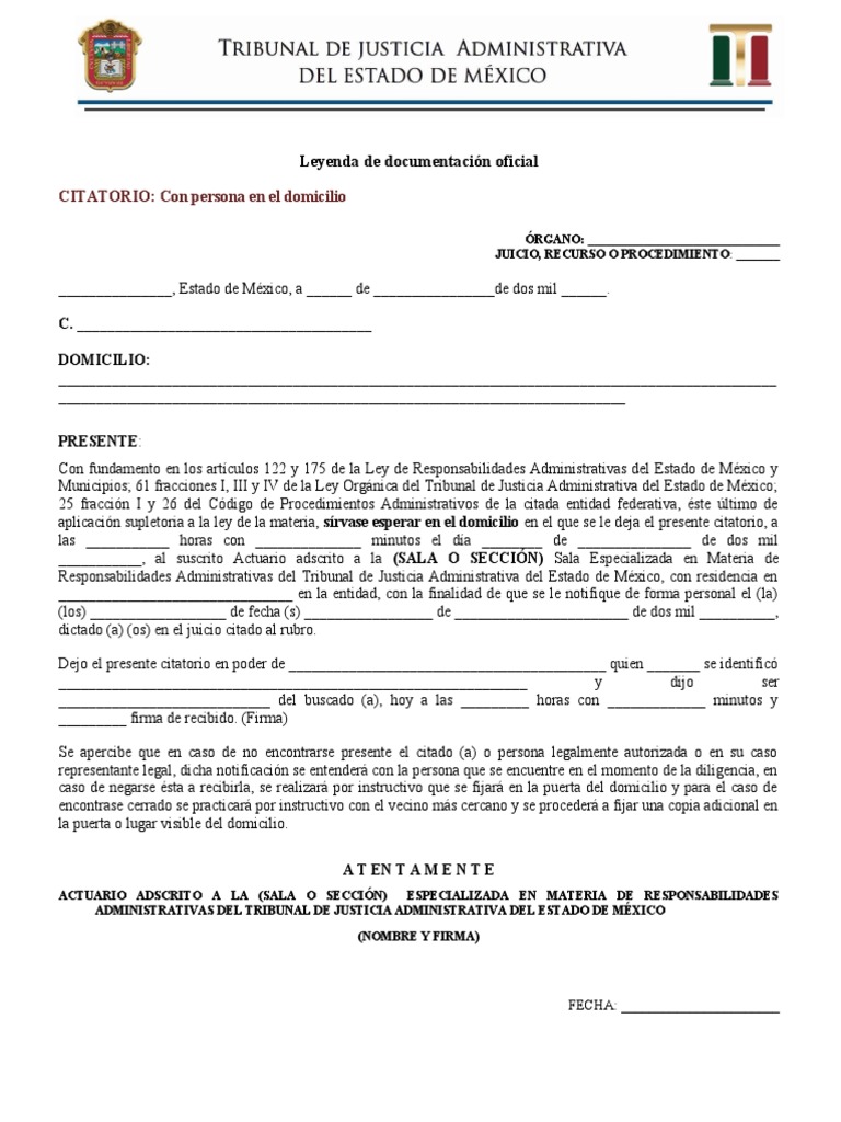 CITATORIO - Con Persona en El Domicilio | PDF | Justicia | Crimen y ... CITATORIO - Con Persona en El Domicilio | PDF | Justicia | Crimen y ...