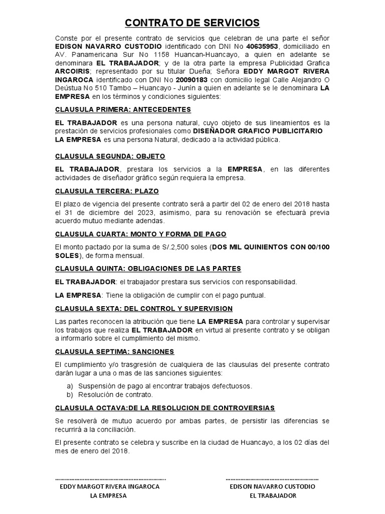 Contrato de Servicios | PDF