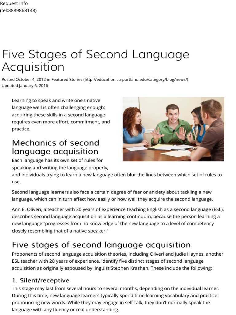 5 Stages of Second Language Acquisition | PDF | Second Language Acquisition | Fluency