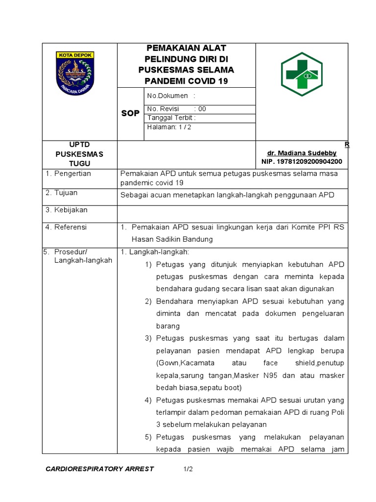 SOP Pemakaian APD | PDF