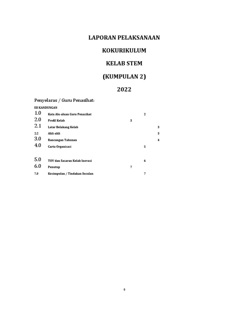 Laporan Tahunan Kelab STEM (K2) 2022 | PDF