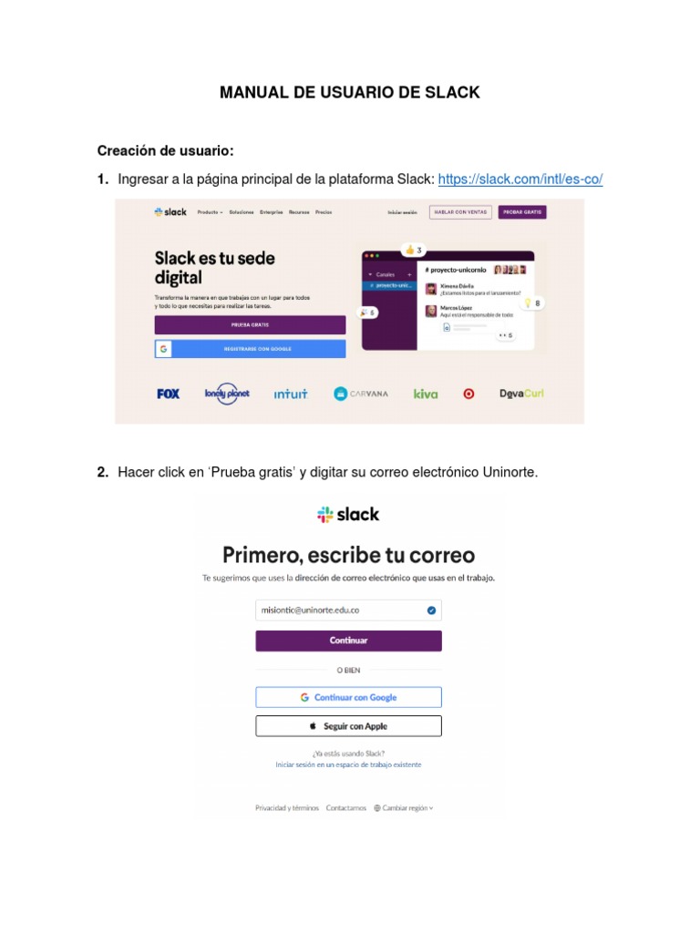 Manual de Usuario de Slack | PDF